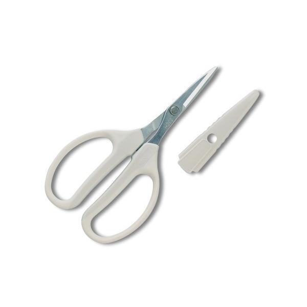 フラワーアレンジメントで大活躍！花がら摘み、包装フィルム、ラッピングペーパー、小枝、リボン、切り戻しなど...。 フローリストやフラワーデザイナーにピッタリの多用途はさみです。 刃の部分でのカットはもちろんですが、刃の背の部分のアールはリボ...