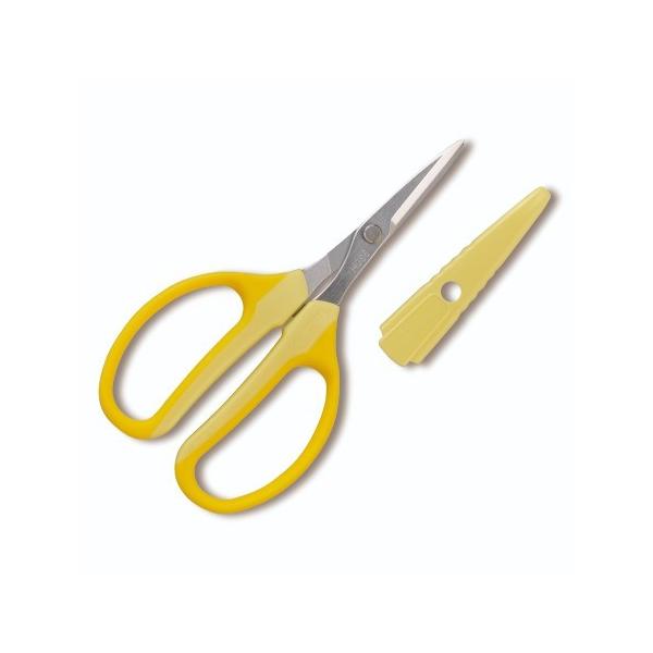 フラワーアレンジメントで大活躍！花がら摘み、包装フィルム、ラッピングペーパー、小枝、リボン、切り戻しなど...。 フローリストやフラワーデザイナーにピッタリの多用途はさみです。 刃の部分でのカットはもちろんですが、刃の背の部分のアールはリボ...