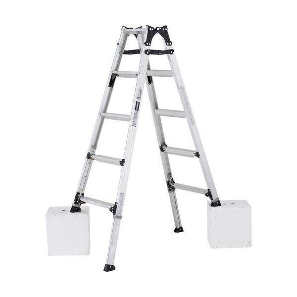 幅広踏ざんで軽量な伸縮脚付はしご兼用脚立【仕様】■天板高さ（m）:1.29〜1.59■有効高さ［使用最大高さ］（m）:0.99〜1.29■はしごの長さ（m）:2.75〜3.38■はしごの接点（m）:2.28〜2.48■設置寸法(幅×奥行ｍｍ...