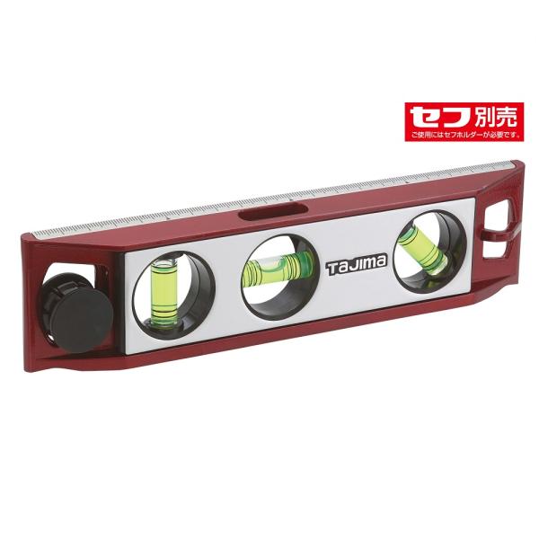 ●※セフホルダーは別売となります。ご利用にはセフホルダーが必要になります●現場施工に最適な設備工職専水平器●セフフック付。腰周りに装着可能(セフホルダーへの取付は2連セフ下位置推奨)●丈夫なアルミボディ●上面目盛付。通気孔からエアコン据付け...