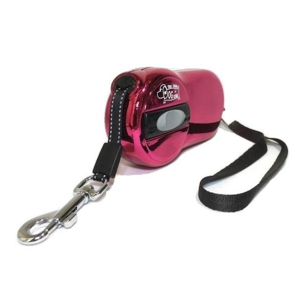 超小型犬用の巻取り式リードテープ（帯紐）に反射材が編み込まれているので夜間の散歩も安心軽量な小型のクリップ（留め具）と帯紐は、ペットの首周辺にかかる負担を軽減自動巻取式リードで実績のあるDELE社製【対象】（7kg以下の）小型犬【調節可能な...