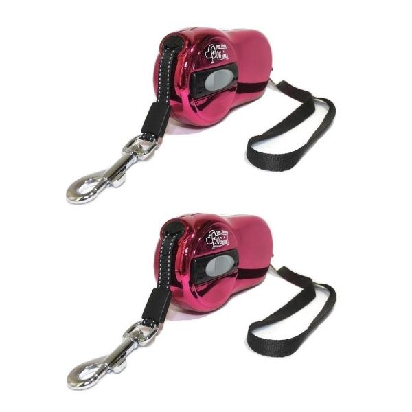 ＜お得な２個セットでの販売＞超小型犬用の巻取り式リードテープ（帯紐）に反射材が編み込まれているので夜間の散歩も安心軽量な小型のクリップ（留め具）と帯紐は、ペットの首周辺にかかる負担を軽減自動巻取式リードで実績のあるDELE社製【対象】（7k...