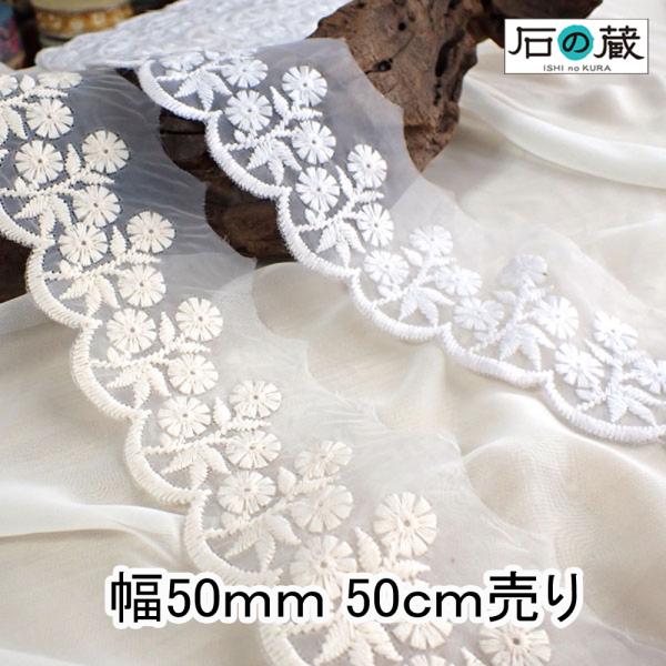 ●サイズ　幅約50ｍｍ×50ｃｍ売り●主な素材　オーガンジー（化繊）●カラー　全2色●注意事項色落ちの可能性がございますので、単独で洗う事をお薦めします。中性洗剤で素早く洗い、濡れた状態で放置しないでください。合成洗剤や漂白剤は避けて下さい...
