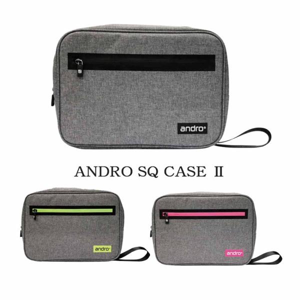 アンドロ エスキュー ケース2ANDRO SQ CASE II初めてのラケットケースにもおすすめ。メンテナンスグッズを入れるインナーボード付。ネームスペースも有。最大でラケット２本、ボール３個収納可能。【412058】 グレー×ブラック 【...