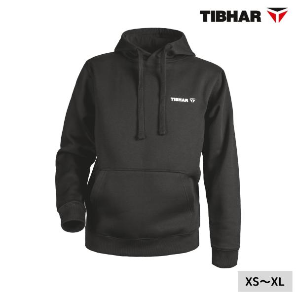 ・裏起毛で暖かいフーディー・ブラックの生地にホワイトのロゴ、飽きの来ないシンプルなデザイン・カラー：ブラック・サイズ：XS〜XL