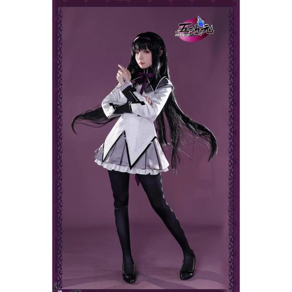 ※衣装セット詳細：1ヘッドバンド、２ソウルジェム、3黒いシャツ、4リボン、5白いコート、６腰のリボン、７スカート、８タイツ※サイズ表はハンド測定のため、1~3cmの誤差は正常範囲内です。※衣装はハンドメードのため、新品でも作成途中に細い汚れ...