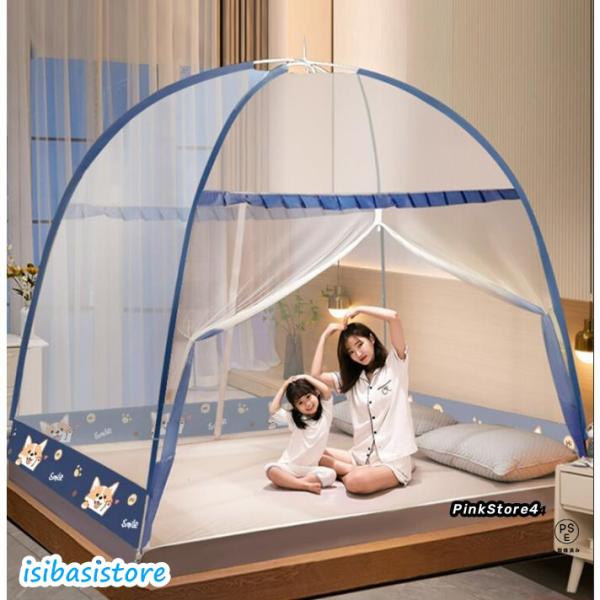 蚊帳 シングル ベッド用 テント ワンタッチ 底付きで軽量 一人用 モスキートネット広げるだけ! 通気性の良いネットを採用しているので中は熱こもりをせず、蚊などの虫の侵入を防ぎます。大人の方だけでなく、お子さまの睡眠も安心してご使用いただけ...