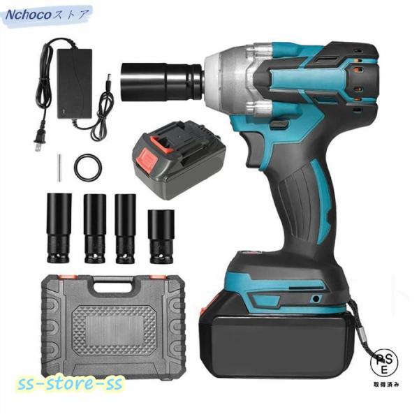 電動 インパクトドライバー タイヤ交換 充電式インパクトレンチ 電動インパクトレンチ バッテリー付き 無段変速 正逆転両 トルク300N.m