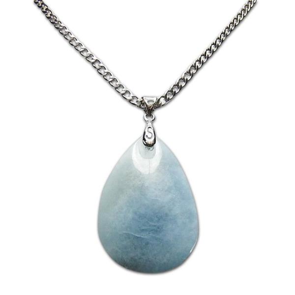 ●自社管理番号 A3-8-009RYZa　　一品一図　画像の物がお届けになります。一点物 本物アクアマリン ペンダントトップ ステンレスチェーン付き ネックレス●材質一点物アクアマリン天然石ペンダント石サイズ約34.5x24.7x6.5mm...