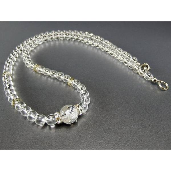 ●材質AAA±水晶約6ミリ前後AAA本水晶昇竜銀箔手彫り約10ミリ金属パーツ　ステンレス留め金を使っています●全長約49センチ　サイズ変更などは御気軽に御問い合わせください 　●ギフト用巾着付●石パワー：　☆ 五爪皇帝龍：五爪の龍は昔から皇...