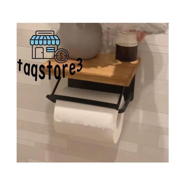 ■特長・パイン材天板と、スチールフレームの異素材の相性が素敵なトイレットペーパーホルダー・耐荷重は5kg。ストックのトイレットペーパーを置いておく他、小物を置くのに便利・元々のペーパーホルダーが付いてた穴そのままに取り付けが可能・カラー：ナ...