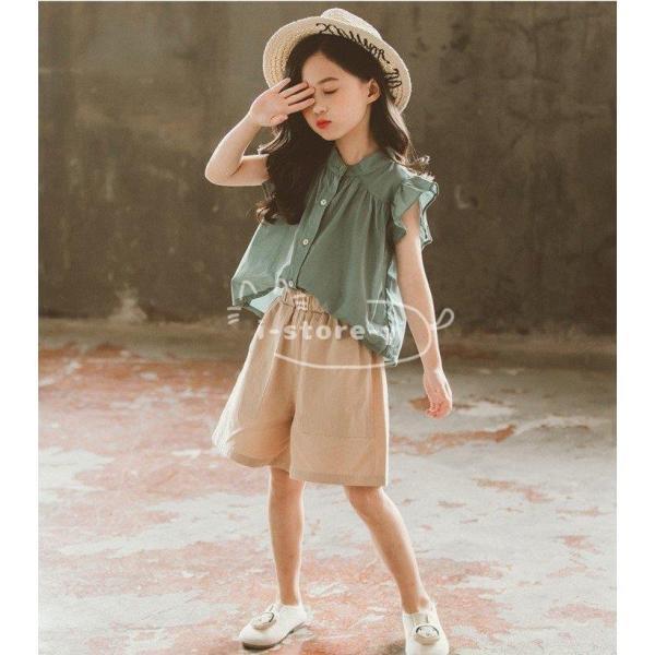 原産国:中国 　素材：コットン70％/ポリエステル/30％ 　色：カーキ/オレンジサイズ詳細：100cm:着丈/38.2バスト/37 袖丈/12 パンツ丈/57 ヒップ/39.5(cm）110cm:着丈/41.2バスト/39 袖丈/12.8...