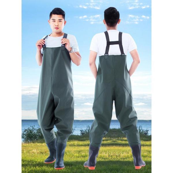 チェストハイウェーダー 防水 ゆったり完全防水長靴 ウェダー スーツ 釣り ゴムベルト 胴付長靴 滑り止め 水中作業 田植 潮干狩り 洗車 ブルー海に川に湖に！！立ち込んで釣りをするなら必須アイテムのウェーダーです 腰まで完全防水なので、胸...