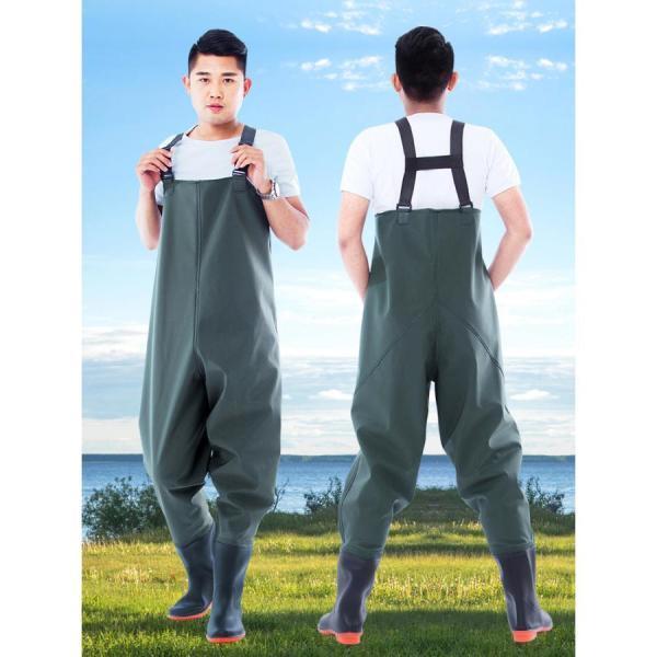 チェストハイウェーダー 防水 ゆったり完全防水長靴 ウェダー スーツ 釣り ゴムベルト 胴付長靴 滑り止め 水中作業 田植 潮干狩り 洗車 ブルー海に川に湖に！！立ち込んで釣りをするなら必須アイテムのウェーダーです 腰まで完全防水なので、胸...
