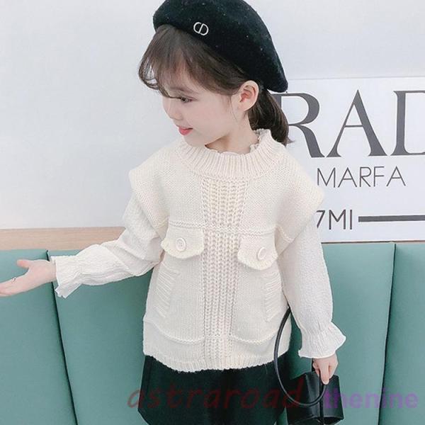 ■ 品名：キッズ■ 素材：アクリル ■ カラー：全2色■ サイズ：90-130■ 季節：春/秋/冬ニット キッズニット カジュアル 洗える 家庭洗濯OK ウール混 春秋秋冬前開き Vネック ニット  天竺 無地 ボタンフロント ウォッシャブ...