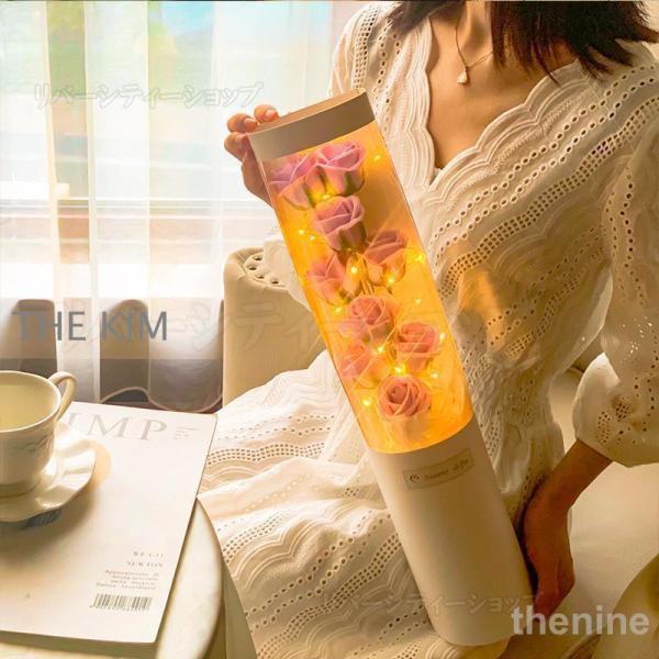 に種をまくバラの花束、内蔵灯串ほうそう高級な贈り物箱色ピンク、赤、紫贈り物の場合に適用する誕生日、満月、旅行記念、卒業、引っ越し、パーティー、見舞い贈り物関係の適用後輩、カップル、夫婦、同僚、友人、子供、同級生、恩師祝日を適用するクリスマス...