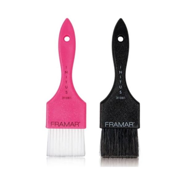 FRAMARパワーペインター2Ｐ HB-ＰＰ2本セット。カラーリングとバレイヤージュに。ブラシが大きいので、素早く塗布できます。驚くほどの柔らかいナイロン毛。全長/重量 幅:55x高さ:190x厚さ:10mm / 40g