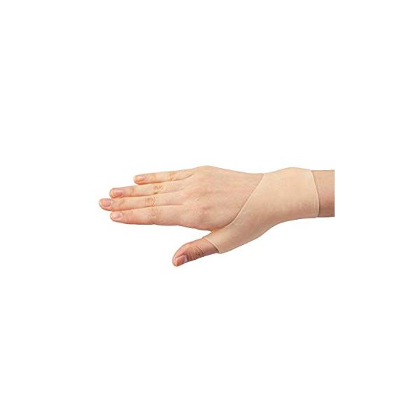 腱鞘サポーター　手首らーく(レギュラー)親指と手首全体を包み込んでサポート。半透明の薄型なので、目立ちにくく、動きを妨げません。薄型で伸縮性が高いので、動いても密着サポート。つけたままの水仕事もOK!(お悩み-関節)■素材/エラストマー ■...