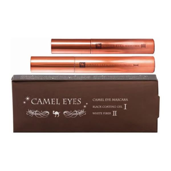 CAMEL EYES マスカラセット(ブラックコーディングゲル+ホワイトファイバー)魅惑のエクステマスカラ2本セットで狙いどおりの長さを実現ファイバーの付着力 UP なのにダマになりにくくい! 1本1本が主張するボリューム、印象的な長さ、く...