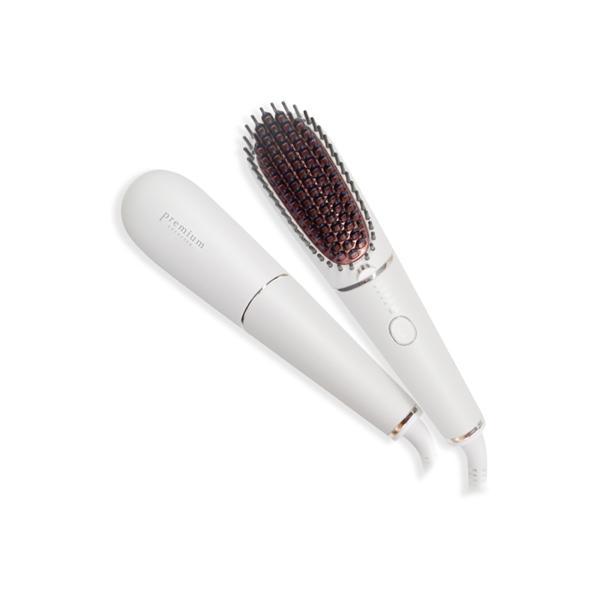 carerise premium ミニブラシアイロン B-60毛先まで光沢のある エレガントな印象に通常のブラシとアイロンによる「熱」を合体させることで、ブローする感覚でスタイリングをお楽しみいただけます。スタイリングするたび ツヤと潤いの...