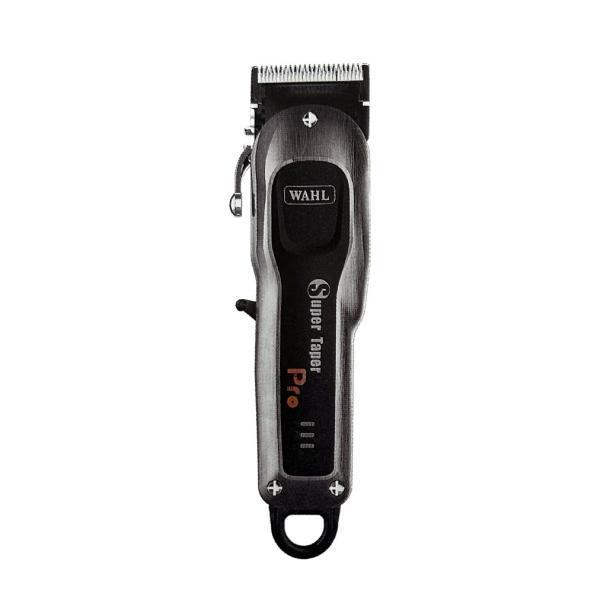 WAHL スーパーテーパー・プロ 3027016無段階で刈高調整が可能な再度レバーと、使用可能時間がわかるLEDを搭載。交流式・充電式両用。フェードを馴染ませる、6種類のカッティングガイド。