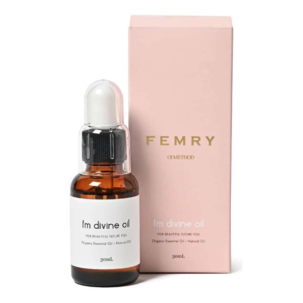 FEMRY fm Divine oil 30mlエフエム ディヴァイン オイル （ボディマッサージオイル）植物の力を最大限に引き出した、厳選された天然由来成分を100％配合したオリジナルブレンドのボディオイル。「6種のオーガニック　精油+天...