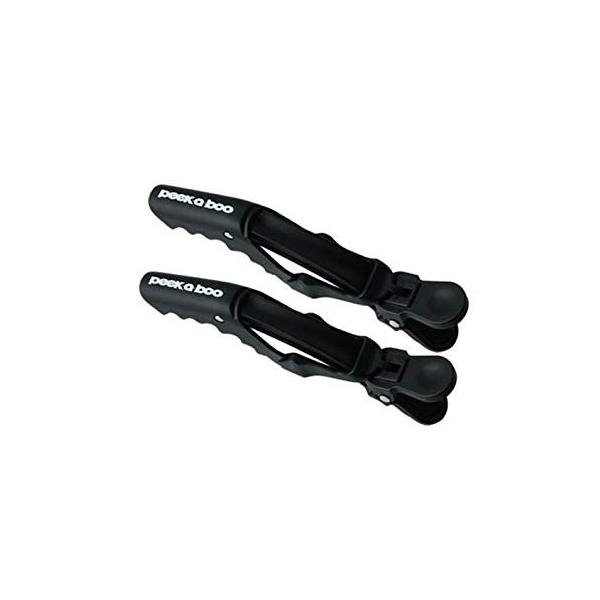 ワニワニクリップ Peek-a-Boo 2ケ入ワニワニクリップのヘアサロン『PEEK-A-BOO』仕様タイプ髪の量や状態を選ばずしっかり毛束をキャッチ！毛束を挟む部分が折り曲がる仕組みになっていて、通常のクリップに比べ、より多くの毛束をとら...