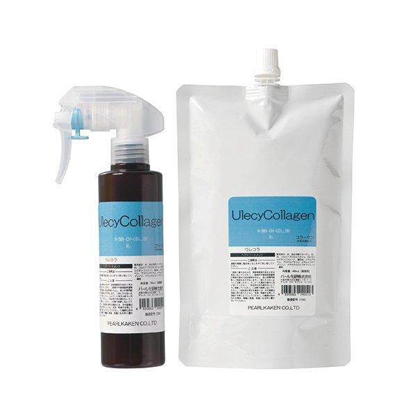 ウレシー サプリメントシリーズ ウレコラ（ウレシーコラーゲン） 500ml+200mlUlecy Supplement Line UpCollagen性質の異なる２種類のコラーゲンが、ダメージを受けた毛髪の内部からうるおいと弾力をあたえ、保...