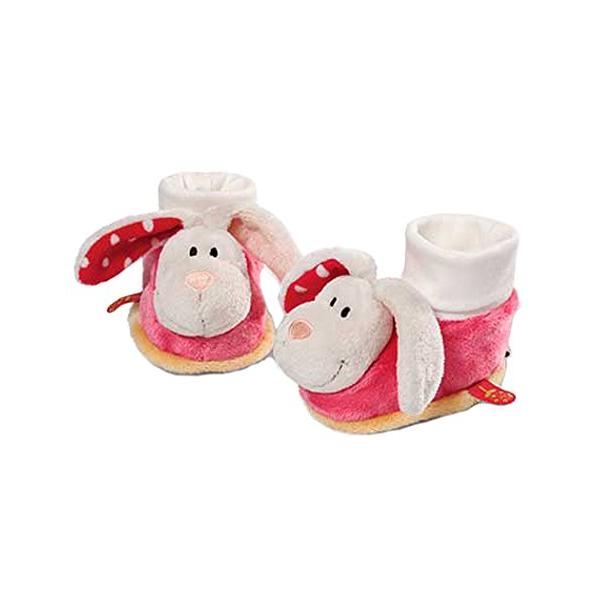 「商品情報」「主な仕様」[本体サイズ] 最大時/約8×12×9cm(ラトル、カフ含む)[製造国] 中華人民共和国[素材] 外側、靴底/ポリエステル100％、カフ/コットン95％、ポリウレタン5％、内側/コットン100％