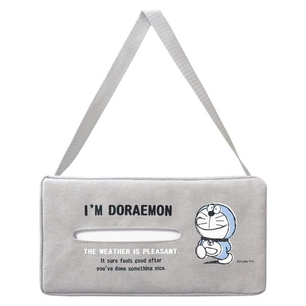 「商品情報」『大人っぽいシンプルデザイン♪ティッシュボックスをドラえもんで可愛くアレンジ♪』「アイムドラえもん」のおしゃれで可愛いティッシュケースです。面ファスナー付きベルトで簡単に取り付けができます。車内のヘッドレストポールへ取り付ける他...