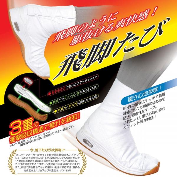 エア足袋 ７枚コハゼ 地下足袋 祭足袋 祭り足袋 エアインソール入り 荘快堂カラー：白・黒・紺素材：綿ソール：ゴム底サイズ：22.5cm、23cm、23.5cm、24cm、24.5cm、25cm、25.5cm、26cm、26.5cm、27c...