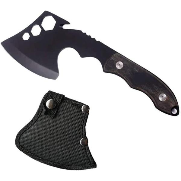 キャンプでの焚き火やバーベキューで手軽に使える手斧です。薄くて軽くコンパクトなサイズなので持ち運びに邪魔になりません。ベルトルーフ付の刃保護収納カバーが付属します。商品内容：手斧 収納ケースサイズ本体 26.5cm素材：ステンレス鋼