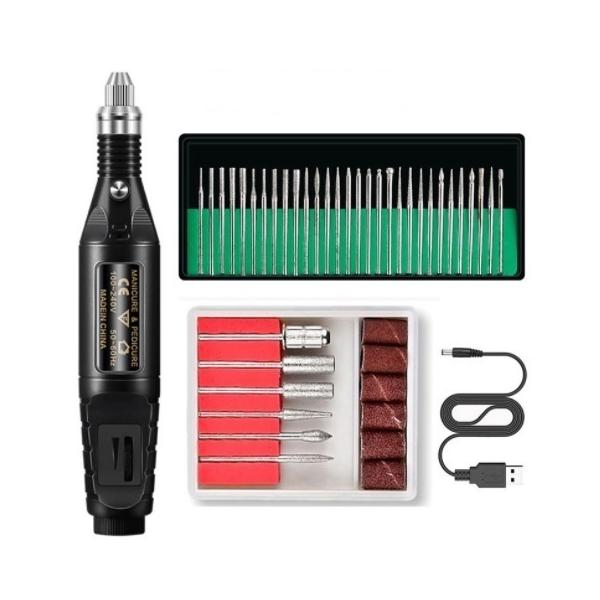 コンパクトながらも１分/2万回転細かな作業をラクラクこなすパワフルさ彫刻、研磨、穴あけ、バリ取りなど、豊富な付け替えパーツでマルチに大活躍！ネイル用ビットもセットで付いてきます♪３０種類のダイヤモンドビット付き♪プラモ、ガレージキット、フィ...