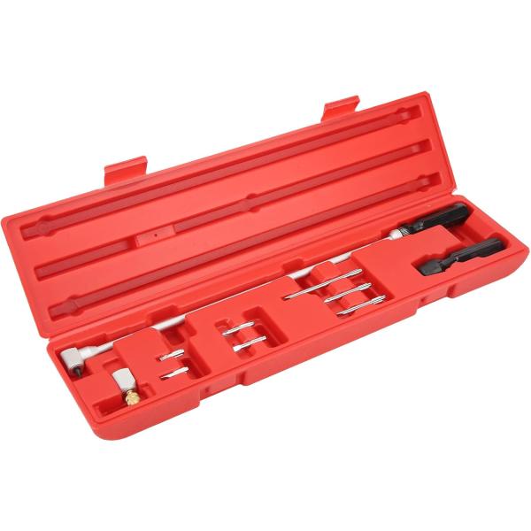 キャブレター本体を取り外さずにパイロットスクリューの調整が可能なL型ドライバー狭い場所でも入る仕様になっているのでほとんどの車種に対応グリップ部を回転させることによりシャフト部先端が回転します先端にビットをセットしてキャブレターの調整を行い...