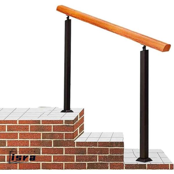 【手すりセット】手すり1本、支柱2本。 高さ：85cm、コラムカラー：ブラック、アームレストの長さ：60cm/80cm/100cm/120cm/140cm。 さまざまな長さと高さにより、さまざまな位置でより多くのオプションが得られます。【角...