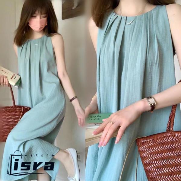 ◆販売内容：ワンピース◆素材：ポリエステル◆カラー：グリーンブルー◆伸縮性：なし 透け感：なし◆サイズ詳細情報：約S:着丈111cm バスト90cm裾幅140cmM:着丈112cm バスト94cm裾幅144cmL:着丈113cm バスト98...