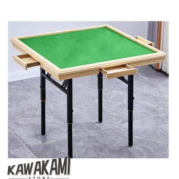 引き出しは木材を使ってガイドを出します。木が日にちになると変形しないようにします。ラックと引き出しが付いています。テーブルの材料，麻雀テーブルの布地は長持ちします。防音高靭性優良。汎用性：カードゲーム、麻雀、ドミノ、、ダイスゲームなどに最適...