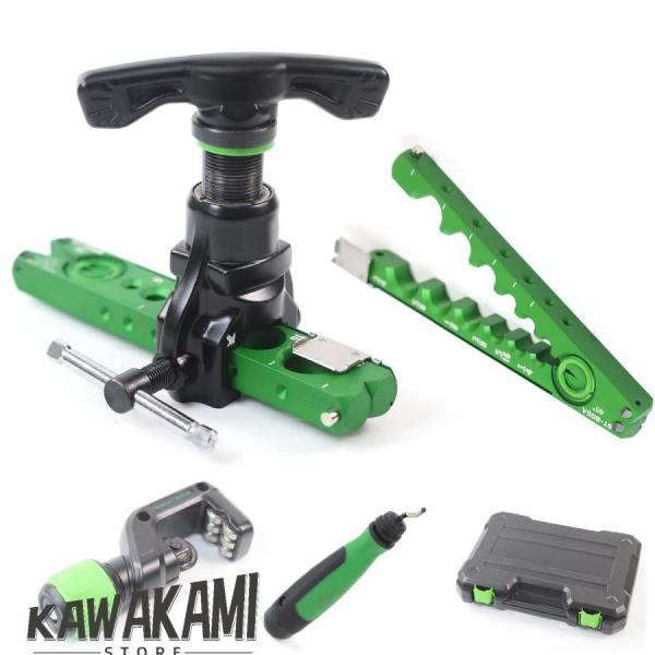 【多用途ツール】：エアコン・冷蔵庫のインストールと修理に適し、銅管/アルミ/軟質ステンレス鋼管など多様な軟質パイプに使用できます【小さい・コンパクト】：重量約２kgぐらい；製品が使用されていない場合、各パートは分解できます。フレアツール本体...