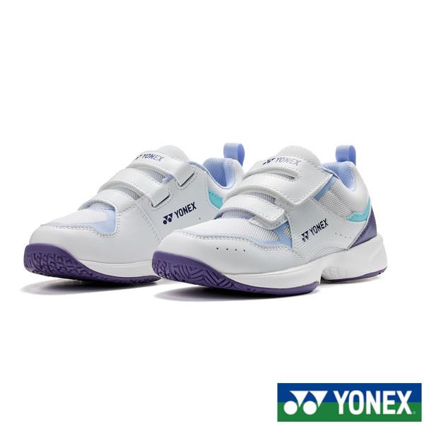 ■品番：SHTPJVG■カラー：ホワイト／サックス(063)■サイズ：18.0〜22.0ｃｍ（1.0cm刻み）■素材：アッパー:人工皮革ミッドソール:合成樹脂アウトソール:ゴム底■インドネシア製【テクノロジー】パワークッション,ラウンドソー...