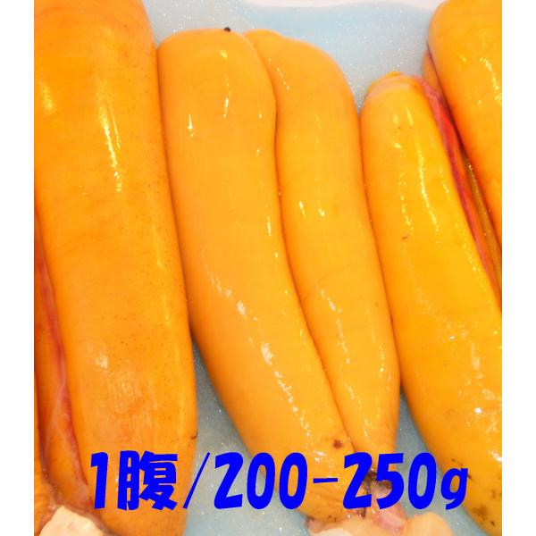 完成品（からすみ）とお間違いのないようにお願いします。1腹/200-250g国産（宮崎県産）冷凍でお届けします。解凍は、冷蔵庫での解凍でお願いします。ボラの卵　からすみ　ボラのたまご　真子　豊洲市場　ボラ子　築地イストマーケット　イストマーケット
