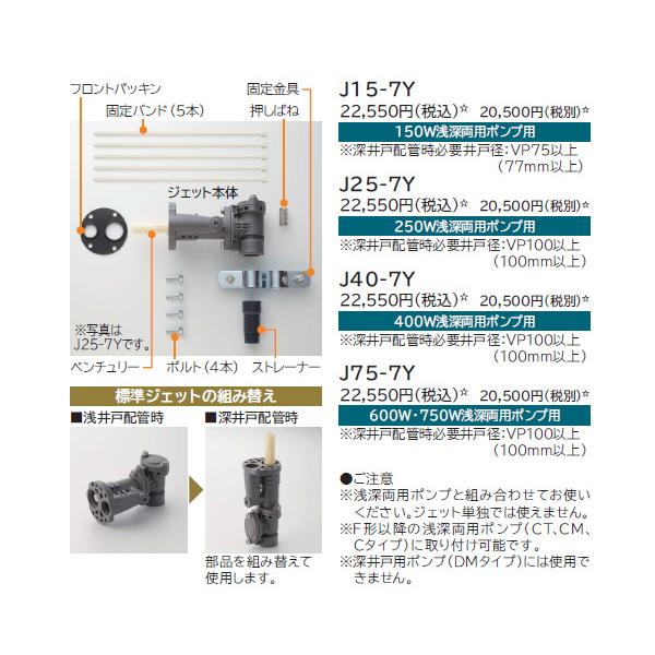 標準ジェット浅井戸/深井戸　組み換え