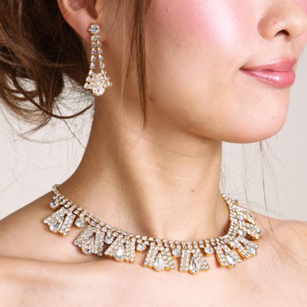 商品番号:FBMNE15【ネックレス＆イヤリング　レンタル】■ 品質：ゴールド■ サイズ（約）：ネックレス/36cm　アジャスター/6cm　イヤリング/4cm※商品の色につきましては、お客様のご覧になられますパソコン機器及びモニタなどの違い...