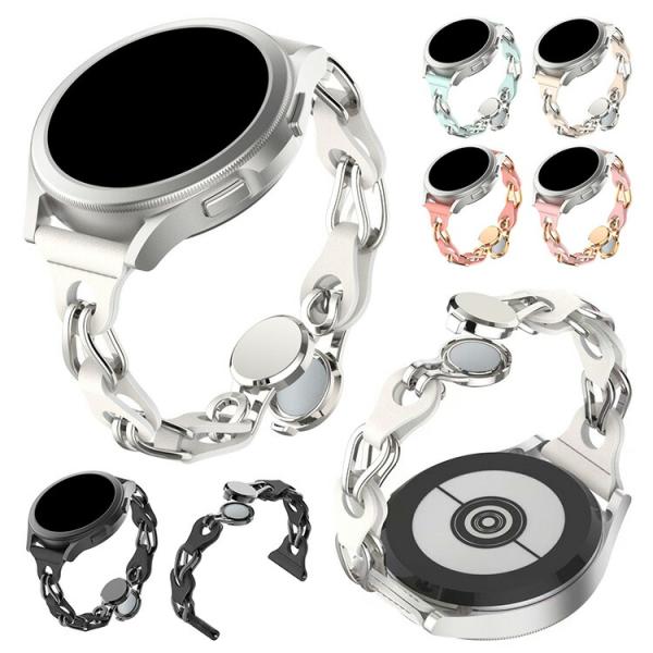 Galaxy Watch スマートウォッチ バンド ベルト Galaxy Watch6 6 Classic PUレザー+ステンレス メタル バンド幅 20mm 22mmギャラクシーウォッチ 交換ベルト バンド幅20mm/22mm