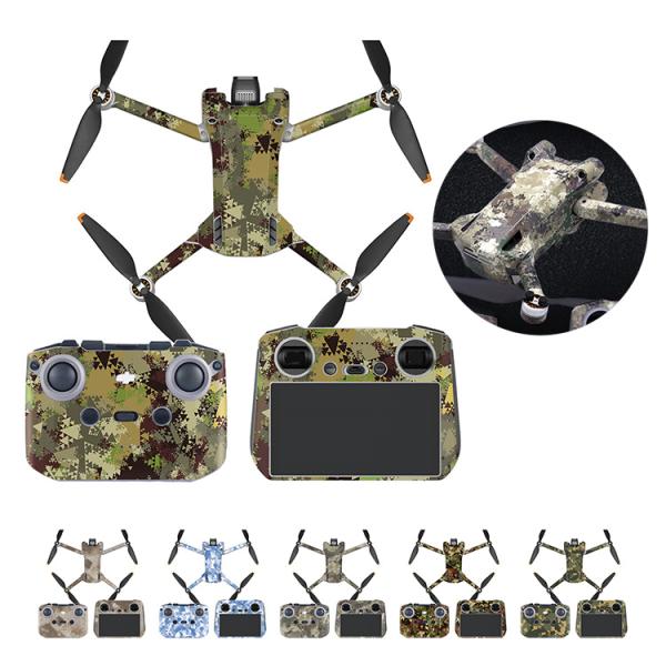DJI Mini 3 / Mini 3 Pro フィルム PVC 本体保護 迷彩 カモフラージュ カムフラージュ DJI RC DJI RC-N1 保護フィルム シールド 傷防止DJI ミニ3/ミニ3 プロ/RC/RC-N1 保護フィルム ...