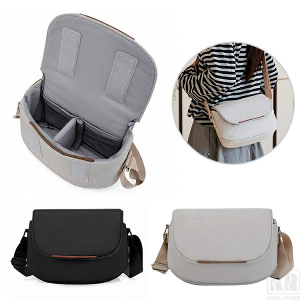 キャノン イオス 一眼カメラ本体と交換レンズや電源アダプターなどのアクセサリーが収納可能　ダブルズームキット一式の収納に最適なカメラバッグ