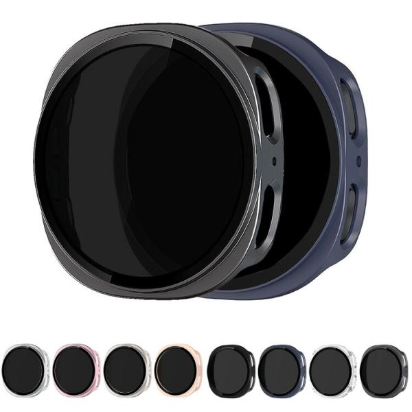 プラスチック+強化ガラス 覗き見防止 液晶保護カバー サムスン ギャラクシーウォッチ8 40/44mm 衝撃吸収 スマートウォッチ ハードカバー 透明