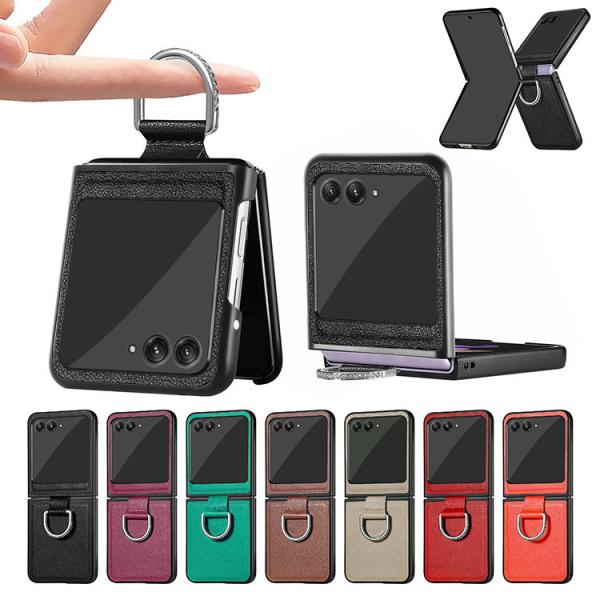 片手持ちに便利なリング付き PUレザー + プラスチック モトローラ レーザー50 / 50 ウルトラ 耐衝撃ケース 耐衝撃カバー おすすめ 可愛い お洒落