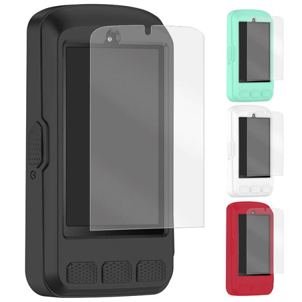 シリコン保護カバー + 液晶保護フィルム ワフー エレメントローム3 GPSサイクルコンピューター WFCC8 V3 衝撃吸収 ソフトケース ソフトカバー おすすめ