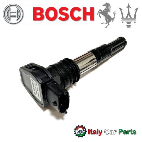 フェラーリ、マセラティ用のイグニッションコイルになります。こちらはBOSCH製になります。純正で採用されているELDOR製（イタリア）のイグニッションコイルはトラブルが多く交換が必要な場合はBOSCH製をお勧めします。適合車種Ferrari...