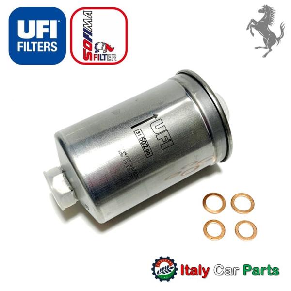 フェラーリ用の燃料フィルターになります。入荷時期によりUFI製またはSofima製のいずれかになります。メーカーが気になる方はお問い合わせください。適合車種328  (1988)348  (Assy No.〜10927)F355  (シング...